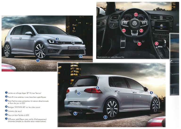 Brochure officielle Volkswagen Golf 7 Edition 40 - 77